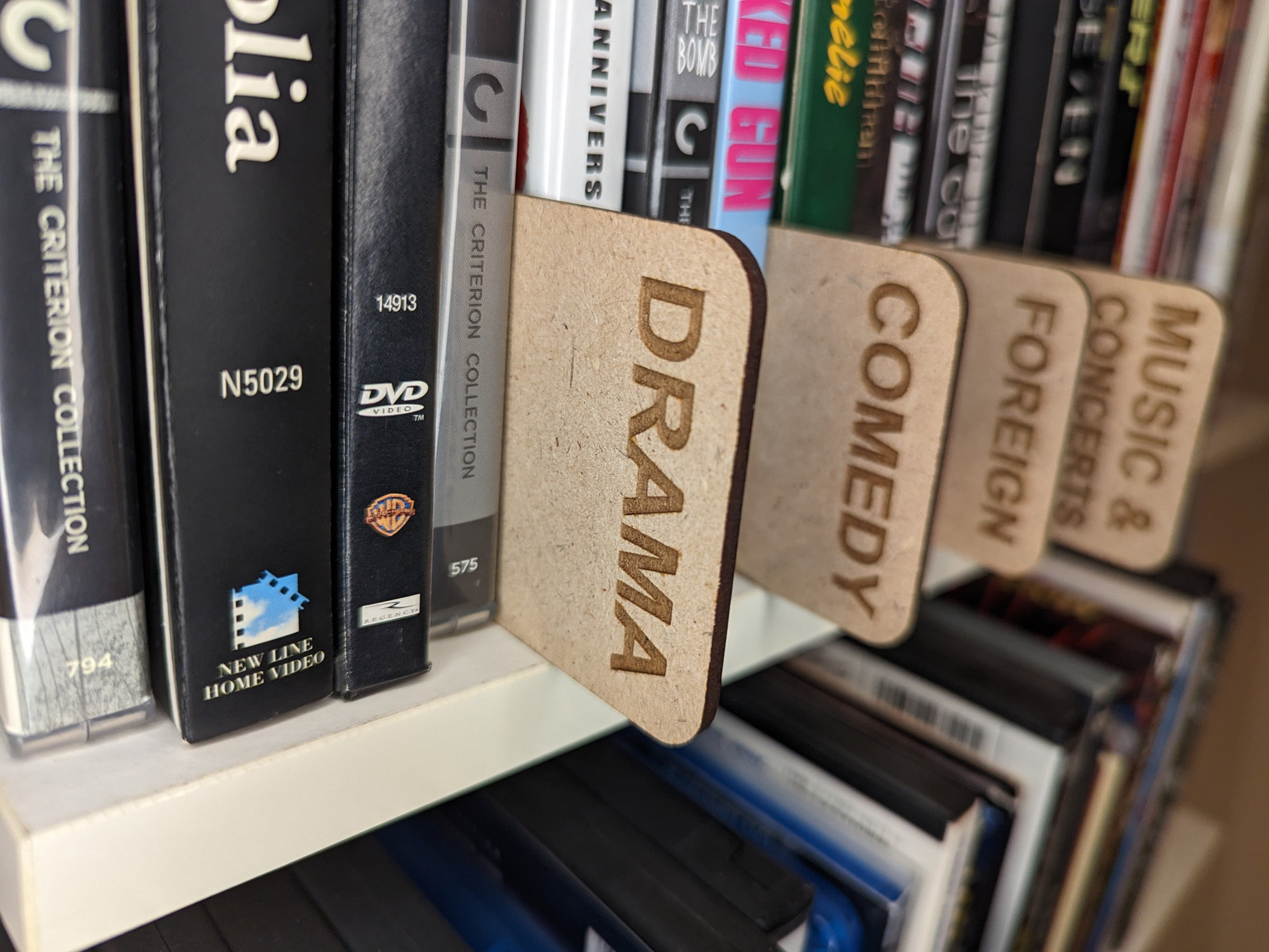 Movie Collection Display Tags - Genre | Wood Movie Display Tags - Etsy