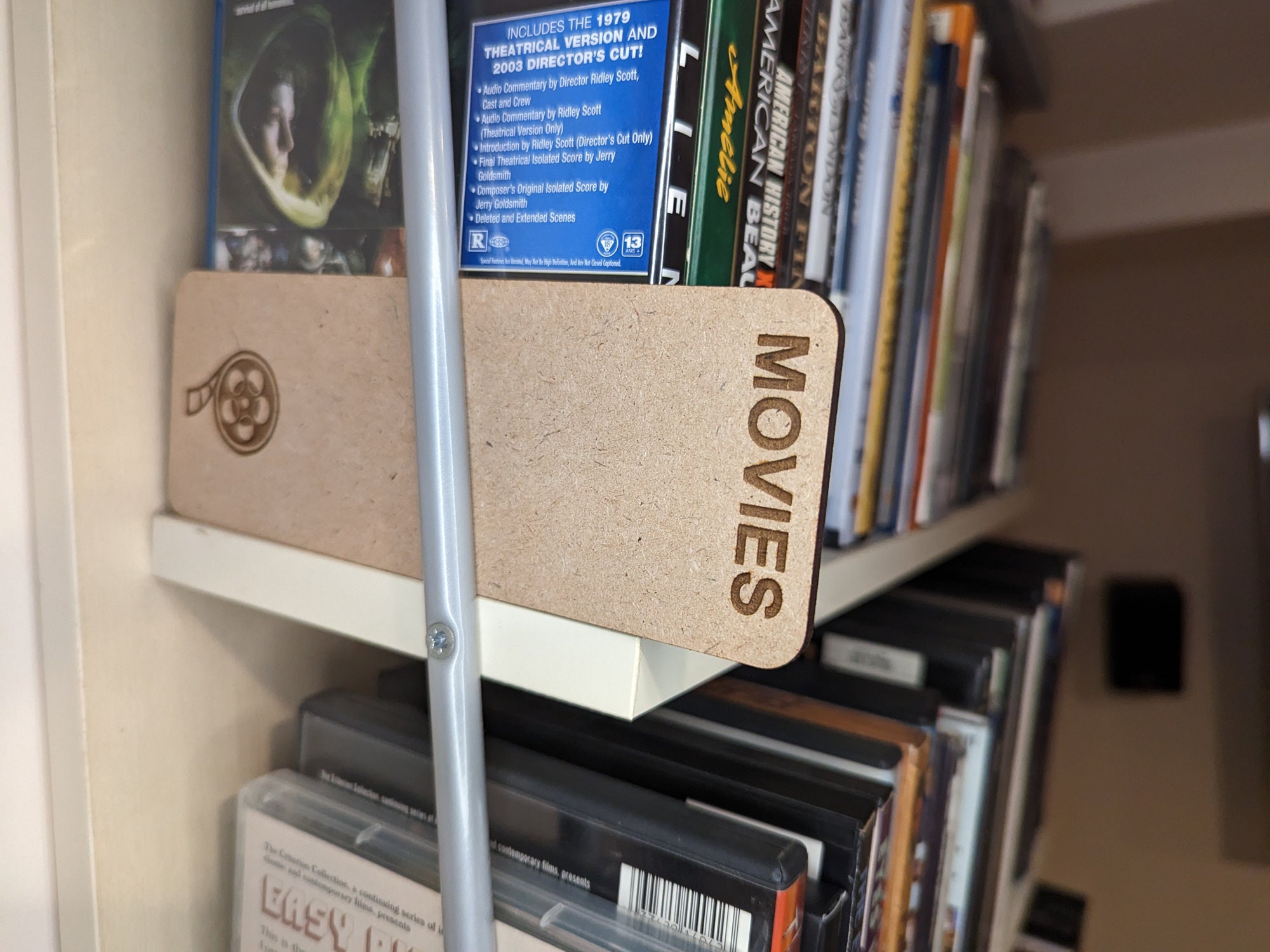 Movie Collection Display Tags - Genre Basic | Wood Movie Display Tags ...