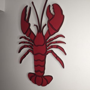 Wood Lobster Sign - Red | Painted Layered Wood Lobster Sign | Laser Cut ...