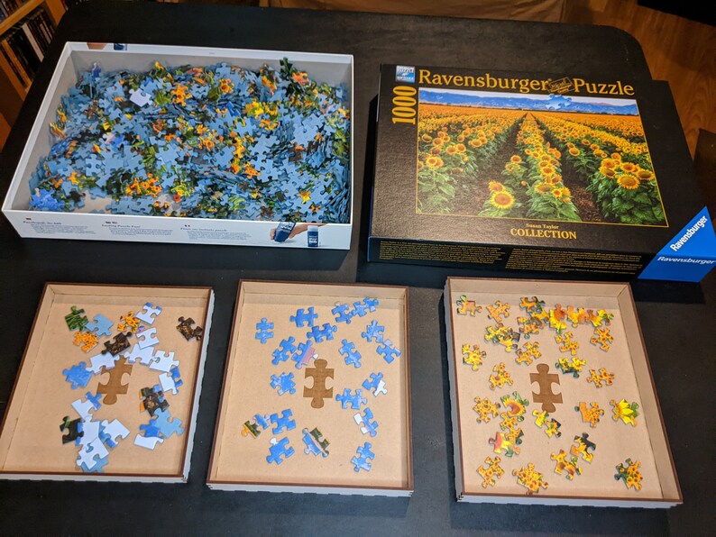 Puzzle Piece Sorting Tray Set Laser Cut and Engraved Nested Puzzle ...