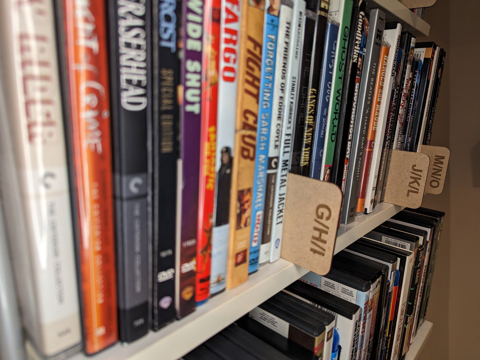Movie Collection Display Tags - Alphabetical Premium | Wood Movie ...