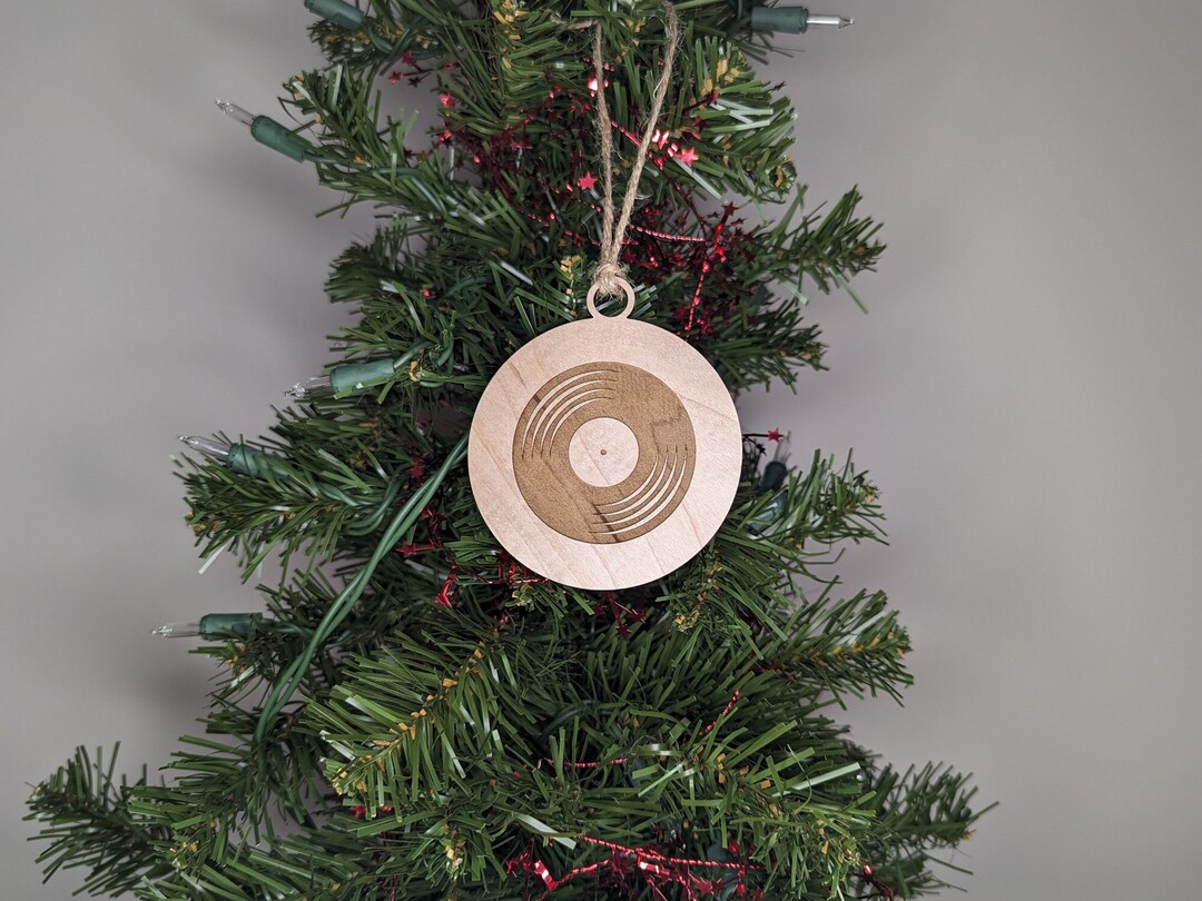 Vinyl LP Record Engraved Wood Christmas Ornament - Maple Wood | Music ...