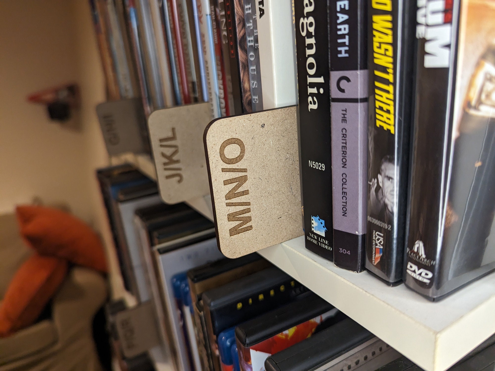 Movie Collection Display Tags Alphabetical Premium Wood Movie Display ...