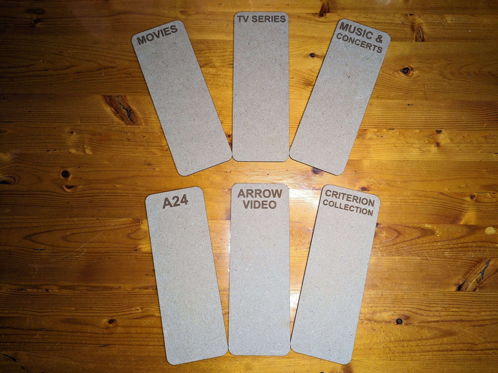 Movie Collection Display Tags - Genre Basic Premium | Wood Movie ...