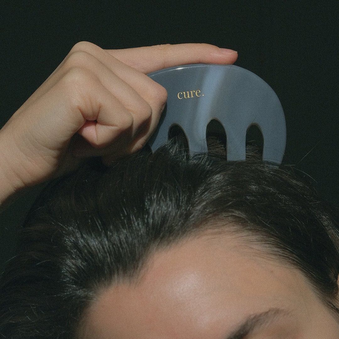 Natural Agate Hair Comb for Thick Hair Scalp Massager & Relaxation Gua ...