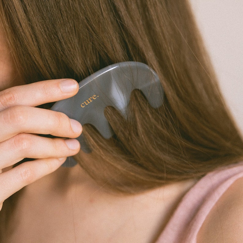 Natural Agate Hair Comb for Thick Hair Scalp Massager & Relaxation Gua ...