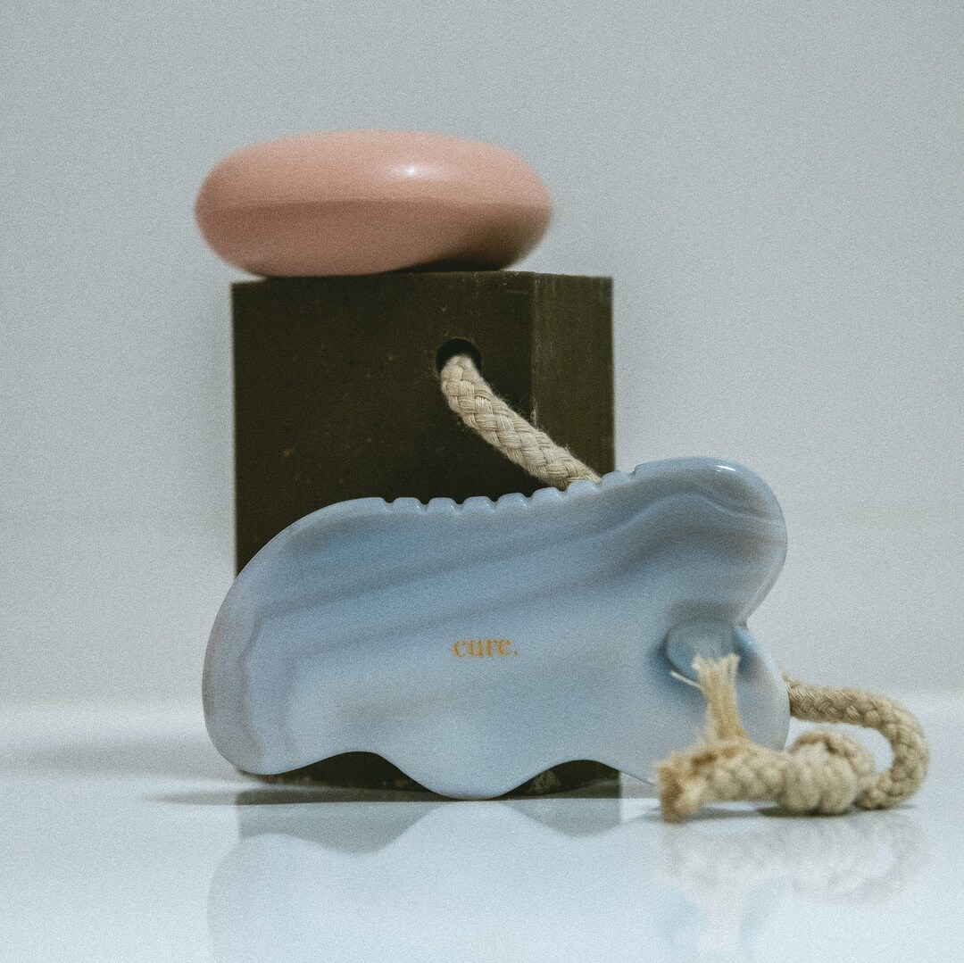Natural Agate Stone Gua Sha Facial and Body Guasha Tool Massage, Lift ...