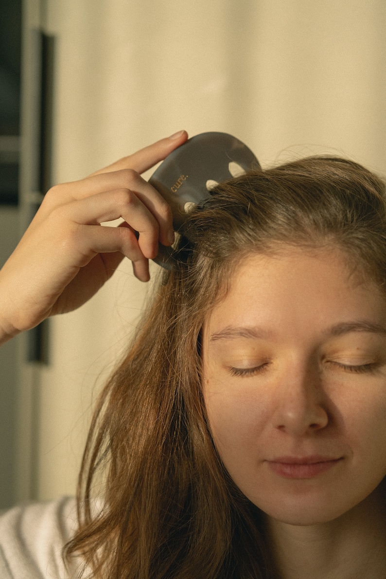 Natural Agate Hair Comb for Thick Hair Scalp Massager & Relaxation Gua ...