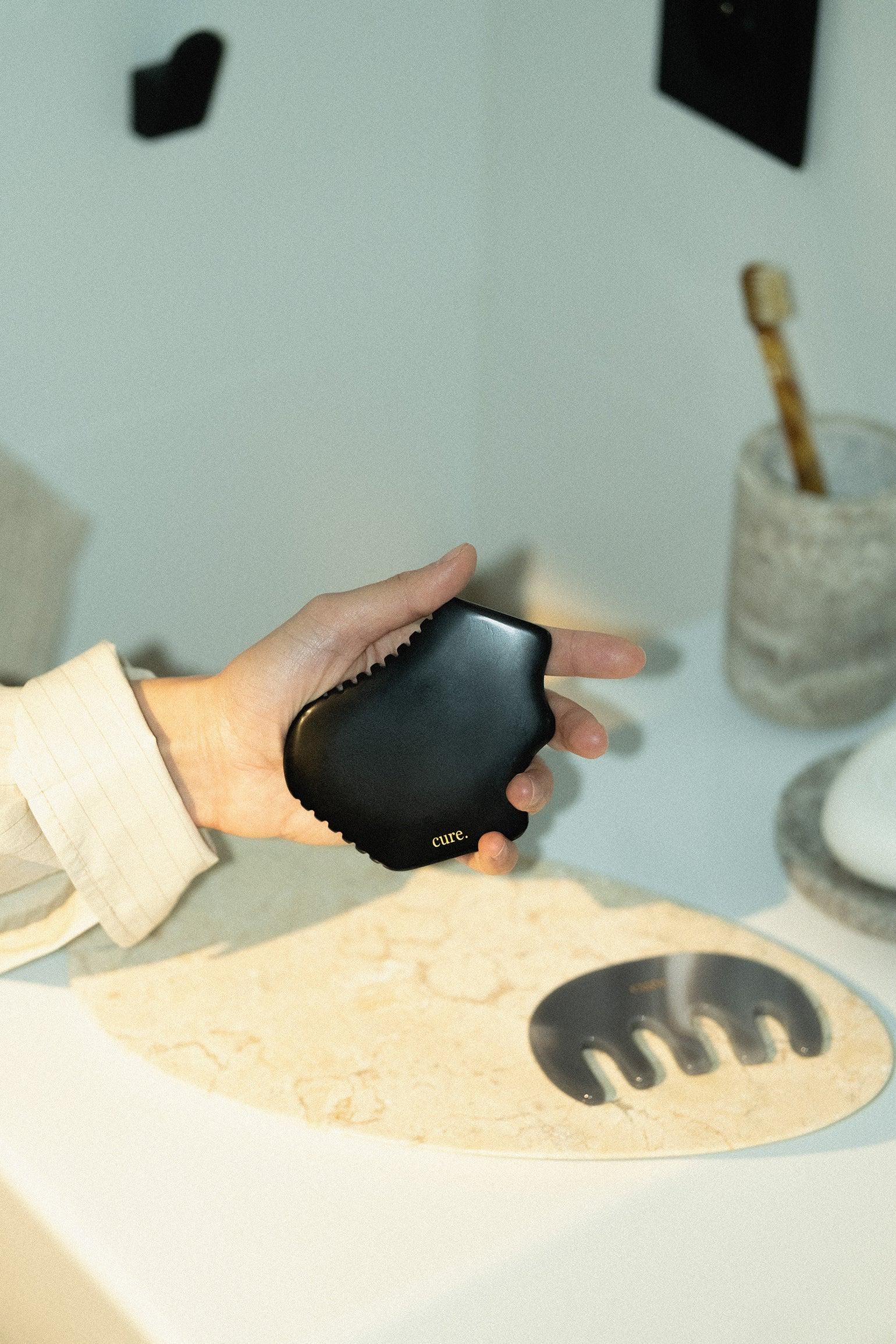 Intensive Body & Face Massage Set | Agate Comb and Bian Gua Sha - Etsy