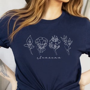 Genshin Impact Inazuma Minimalistic Shirt Flower Line Art Plant Simple ...