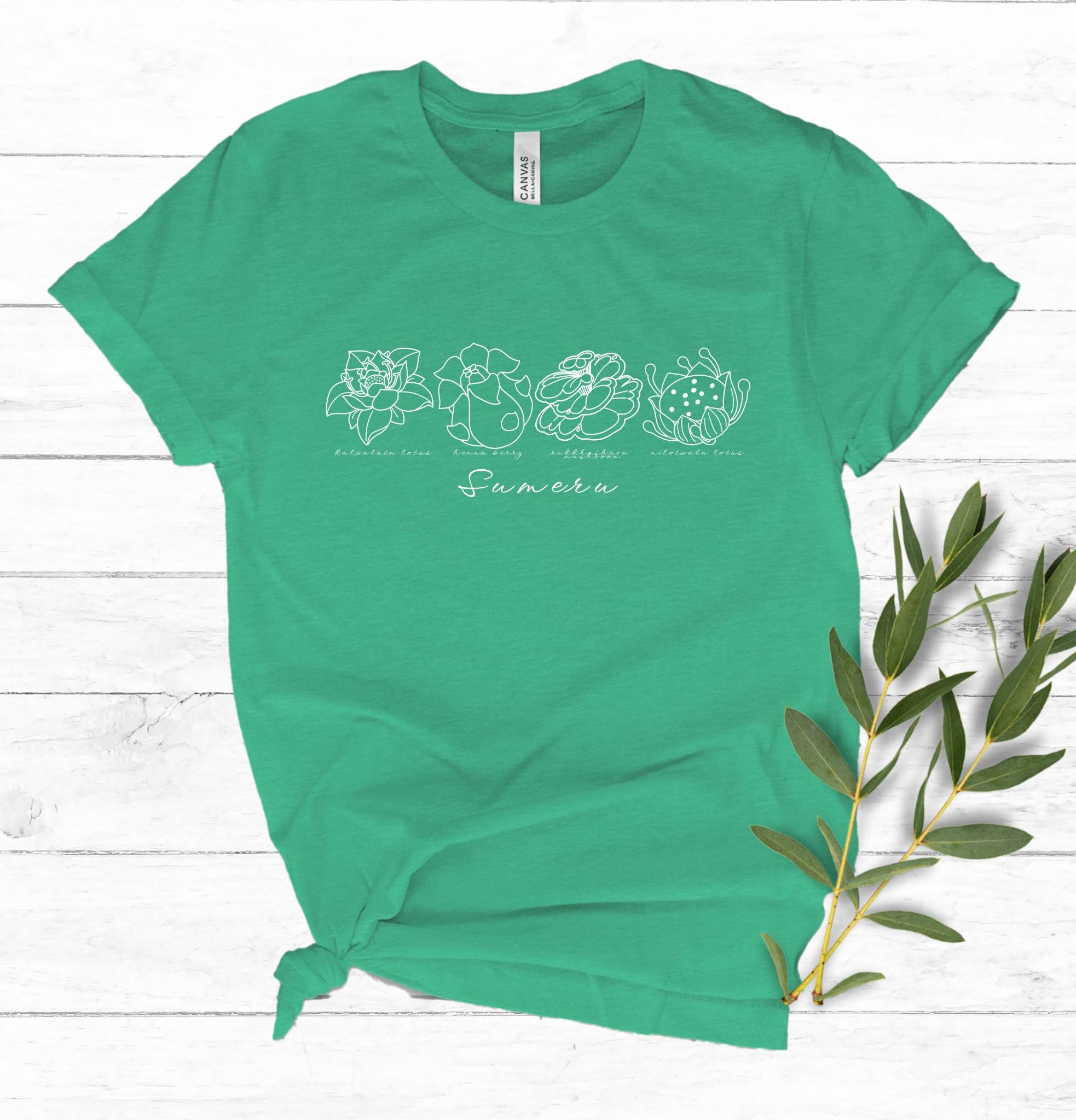 Sumeru Genshin Impact Flower Line Art Minimalistic Shirt Plant Simple ...