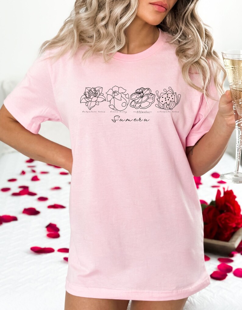 Sumeru Genshin Impact Flower Line Art Minimalistic Shirt Plant Simple ...