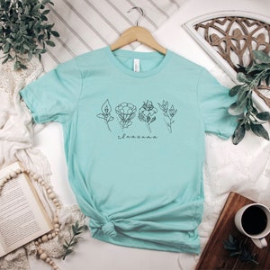 Genshin Impact Inazuma Minimalistic Shirt Flower Line Art Plant Simple ...