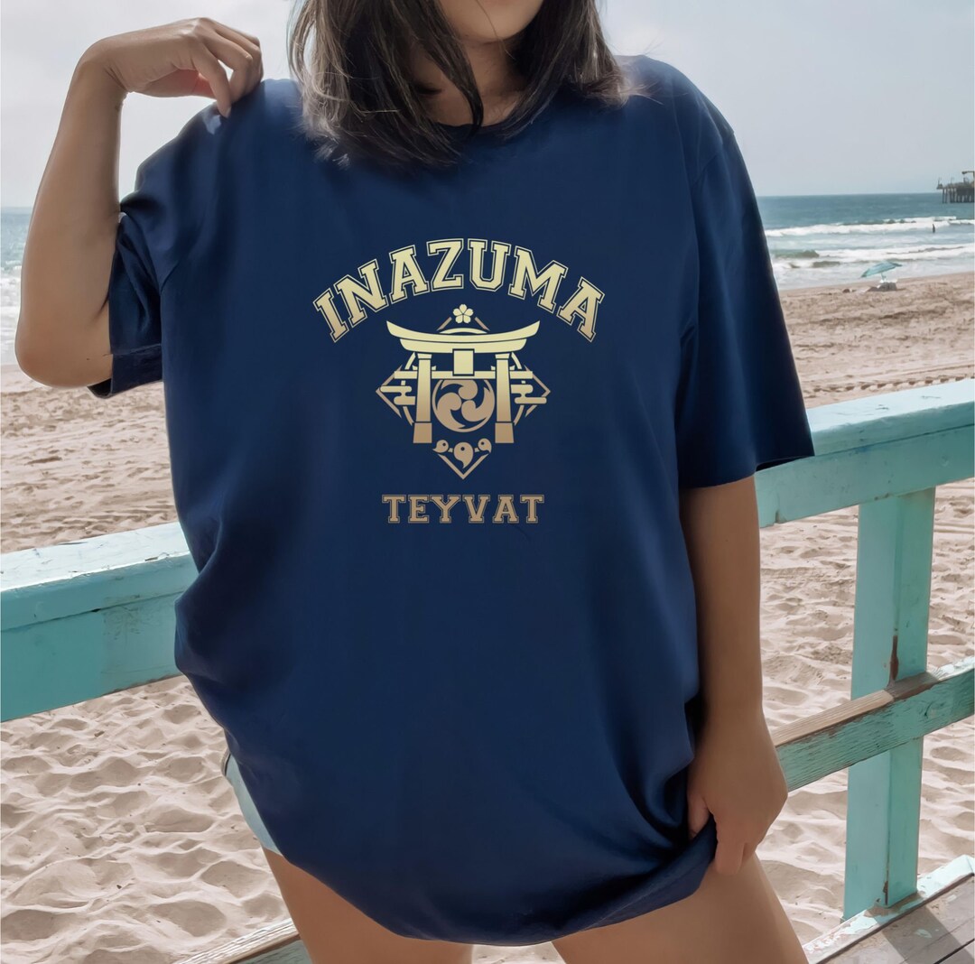 Inazuma Tevyat Genshin Impact Unisex T Shirt Genshin Inazuma Varsity ...