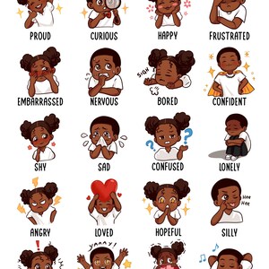 Daily Vibe Check Poster - Black Emotions, Feelings & Moods Chart - 18 ...