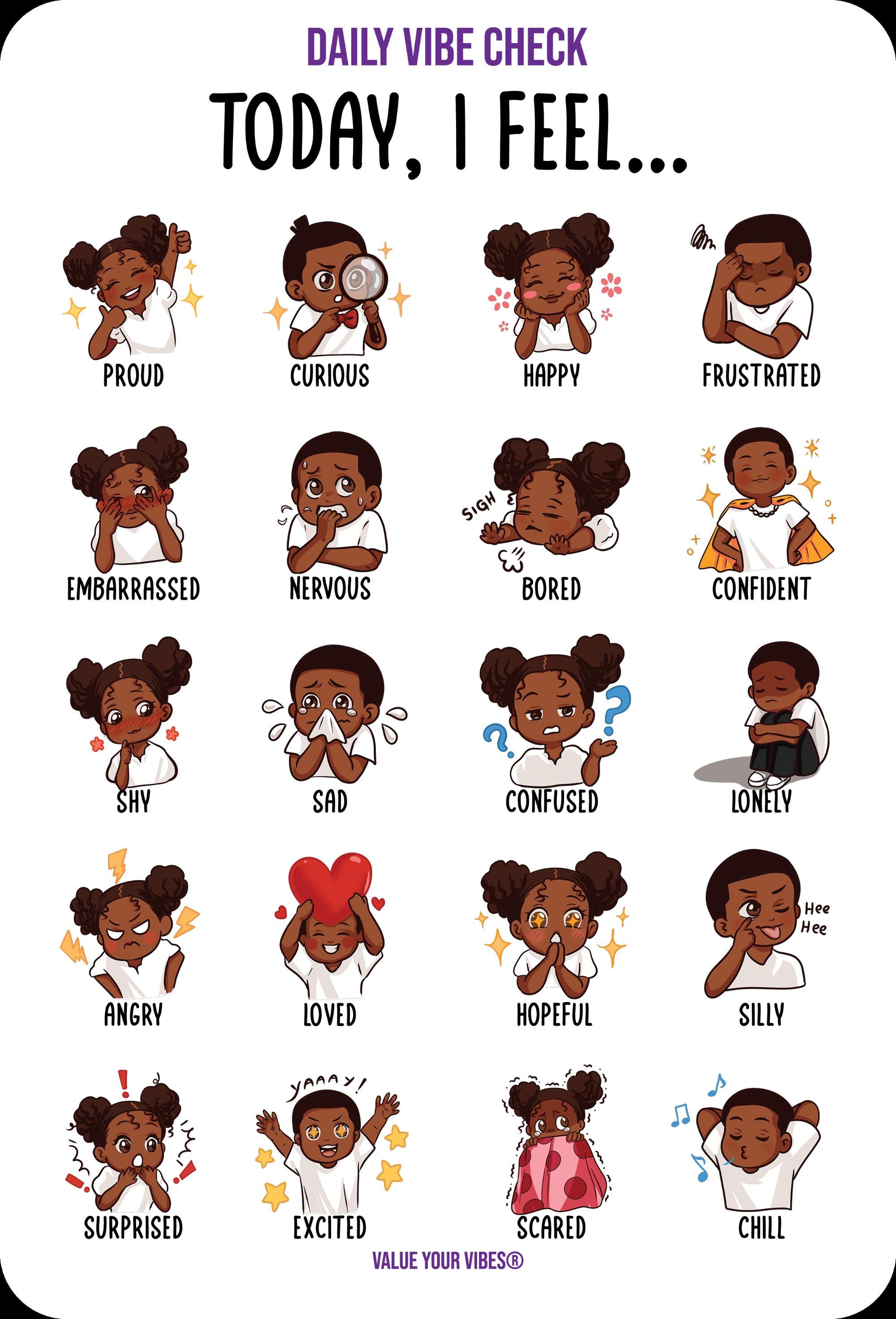 Daily Vibe Check Dry Erase Door Sign - Black Feelings, Emotions & Moods ...