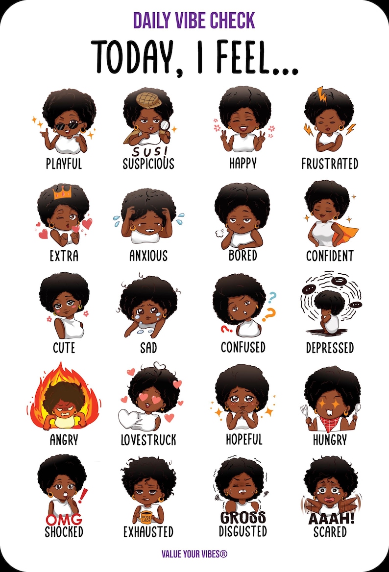 Daily Vibe Check Dry Erase Door Sign - Black Feelings, Emotions & Moods ...