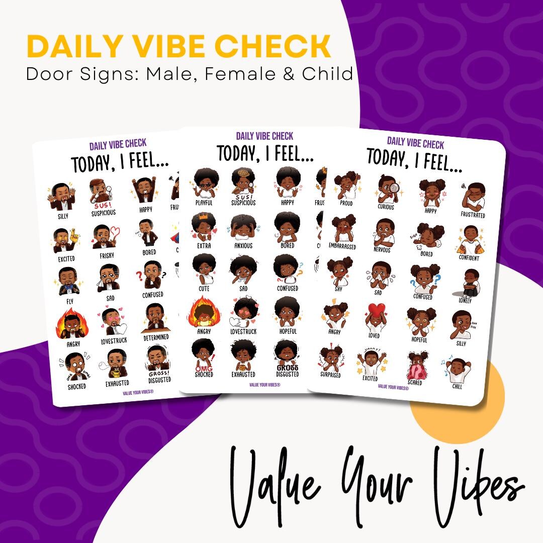 Daily Vibe Check Dry Erase Sign: Emotions & Moods Chart - Etsy