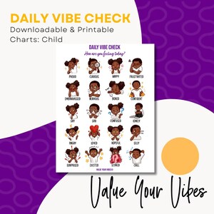 Daily Vibe Check Downloadable Charts Child Black Feelings, Emotions ...