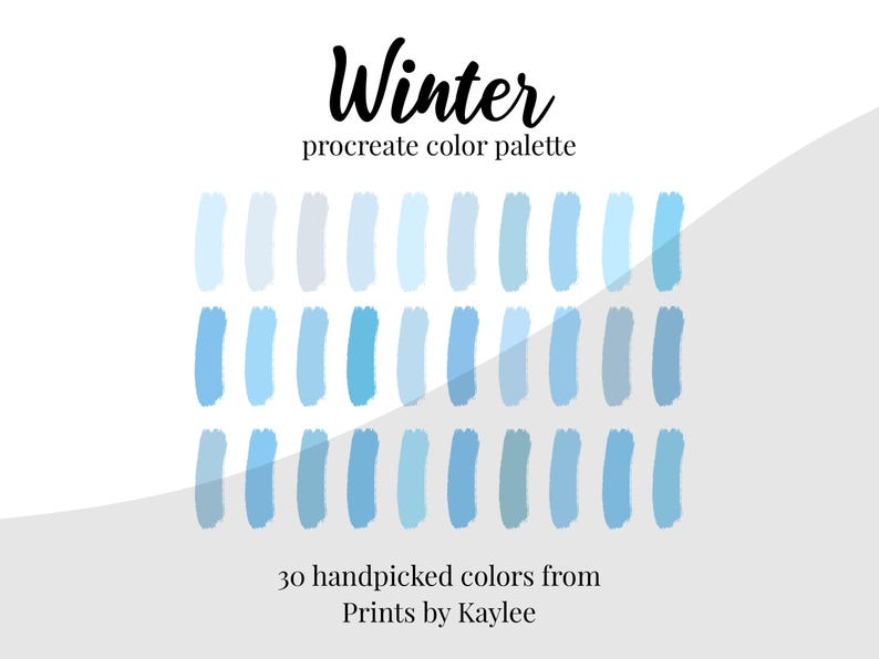Winter Procreate Color Palette, 30 Frosty Colors (digital Download) - Etsy