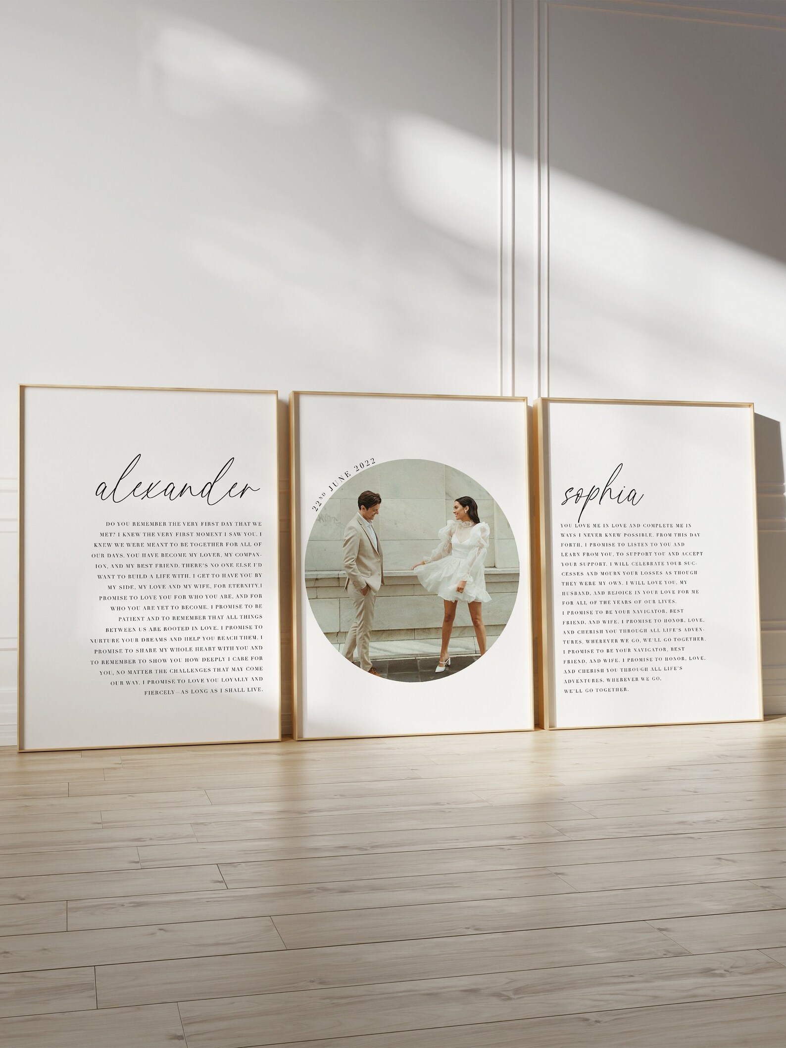 Personalised Vow Print With Glitter Photograph, Unique Anniversary Gift ...
