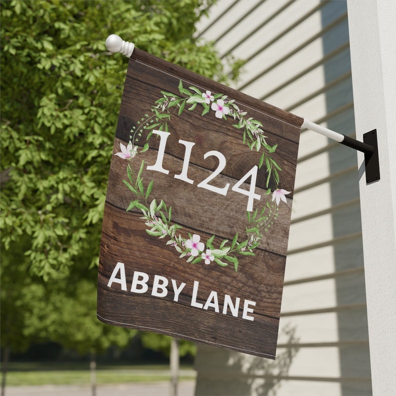 Personalized Address Garden Flag, Spring Garden Flag, Summer Garden ...
