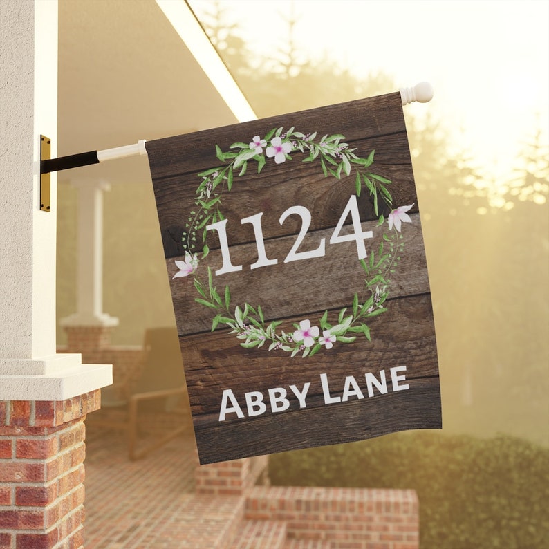 Personalized Address Garden Flag, Spring Garden Flag, Summer Garden ...