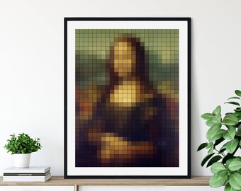Mona Lisa Pixel Art - Etsy
