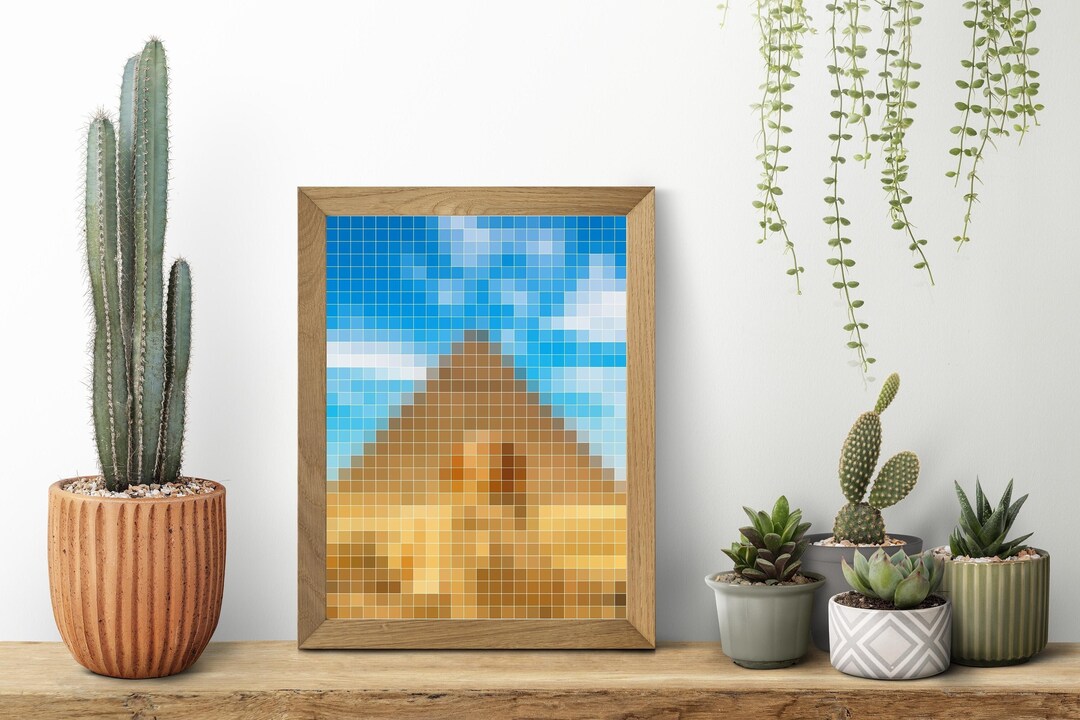 Pyramids of Giza Pixel Art, Printable Wall Art, Pixelated Landmark ...