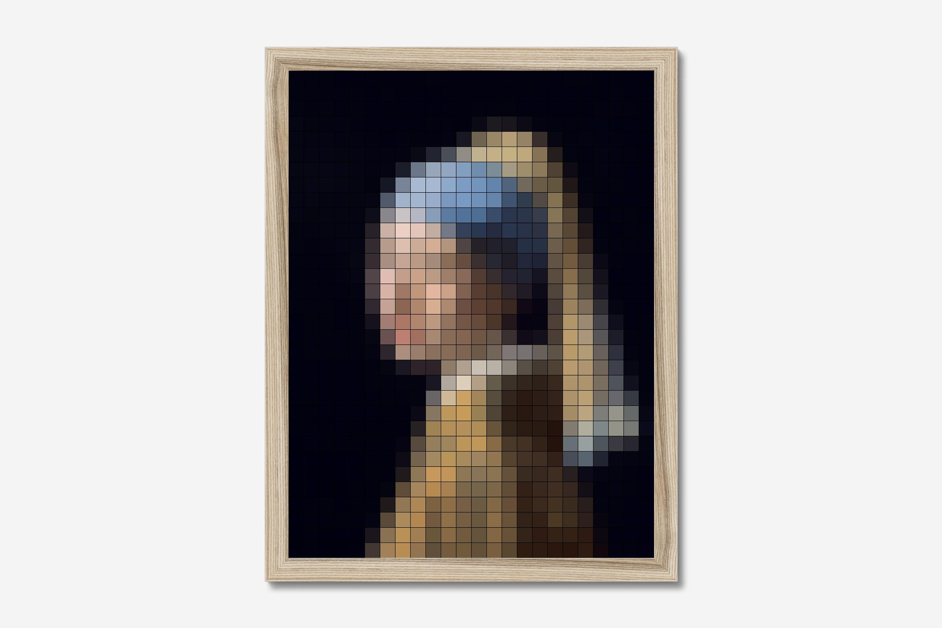 Girl With a Pearl Earring Pixel Art, Printable Wall Art, 8 Bit Art ...