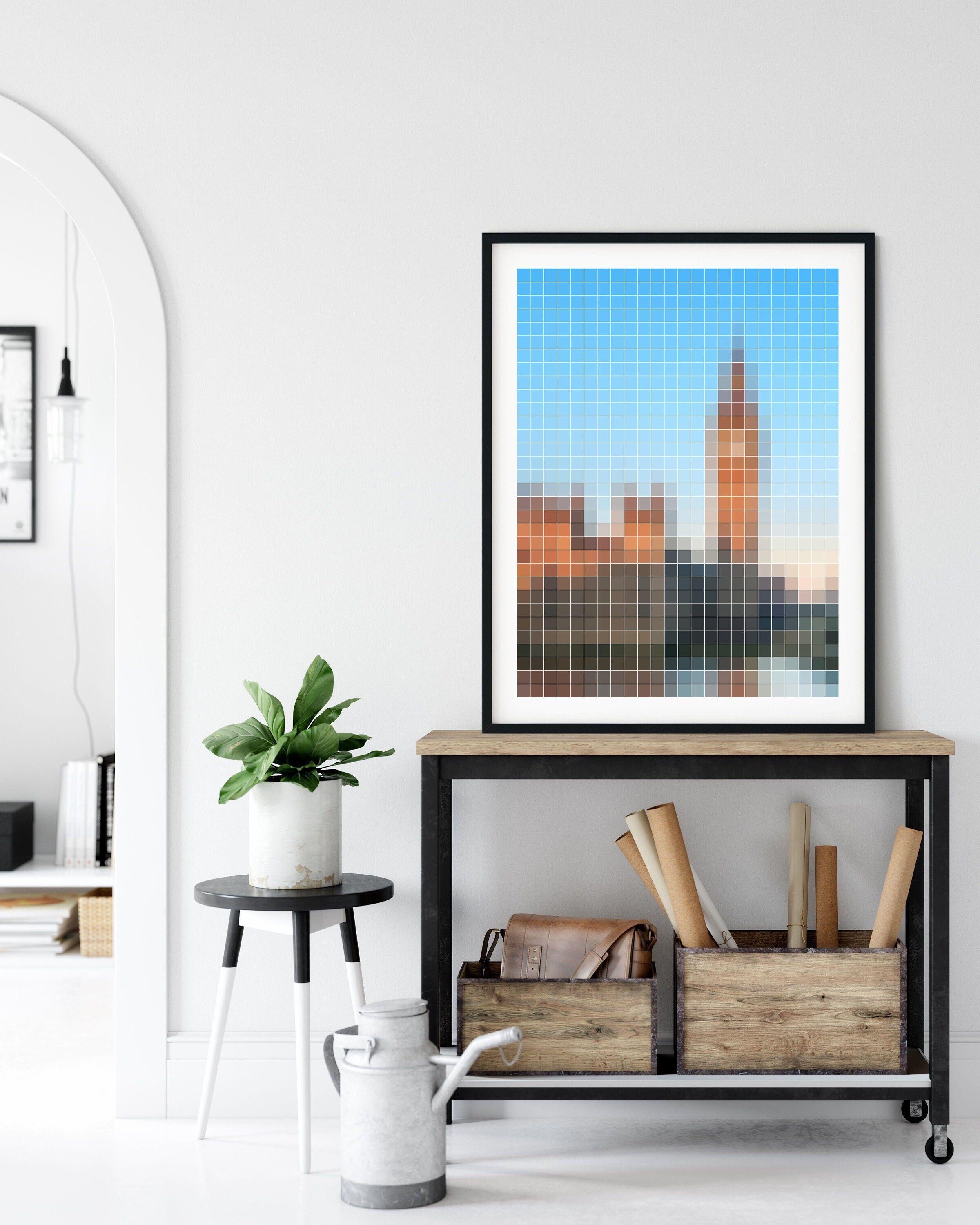 London Big Ben Pixel Art, Printable Wall Art, Pixelated Landscape, 8 ...