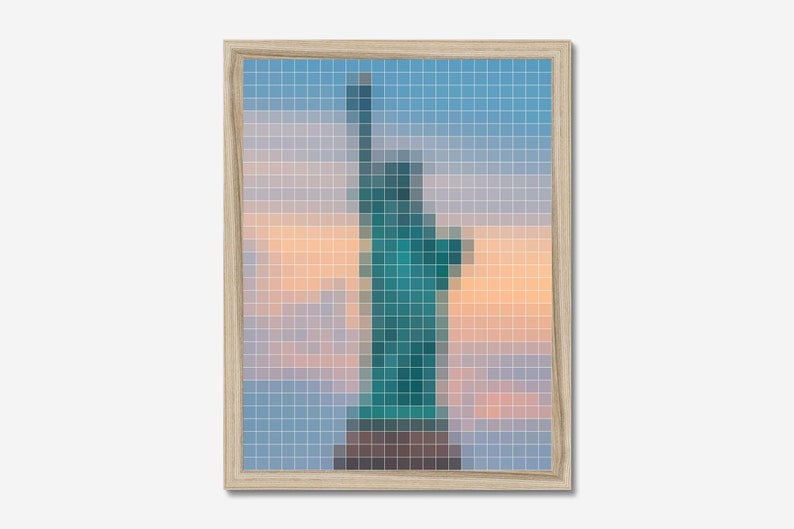 Statue of Liberty Pixel Art, Printable Wall Art, Pixelated New York ...