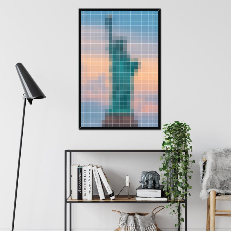 Statue of Liberty Pixel Art, Printable Wall Art, Pixelated New York ...