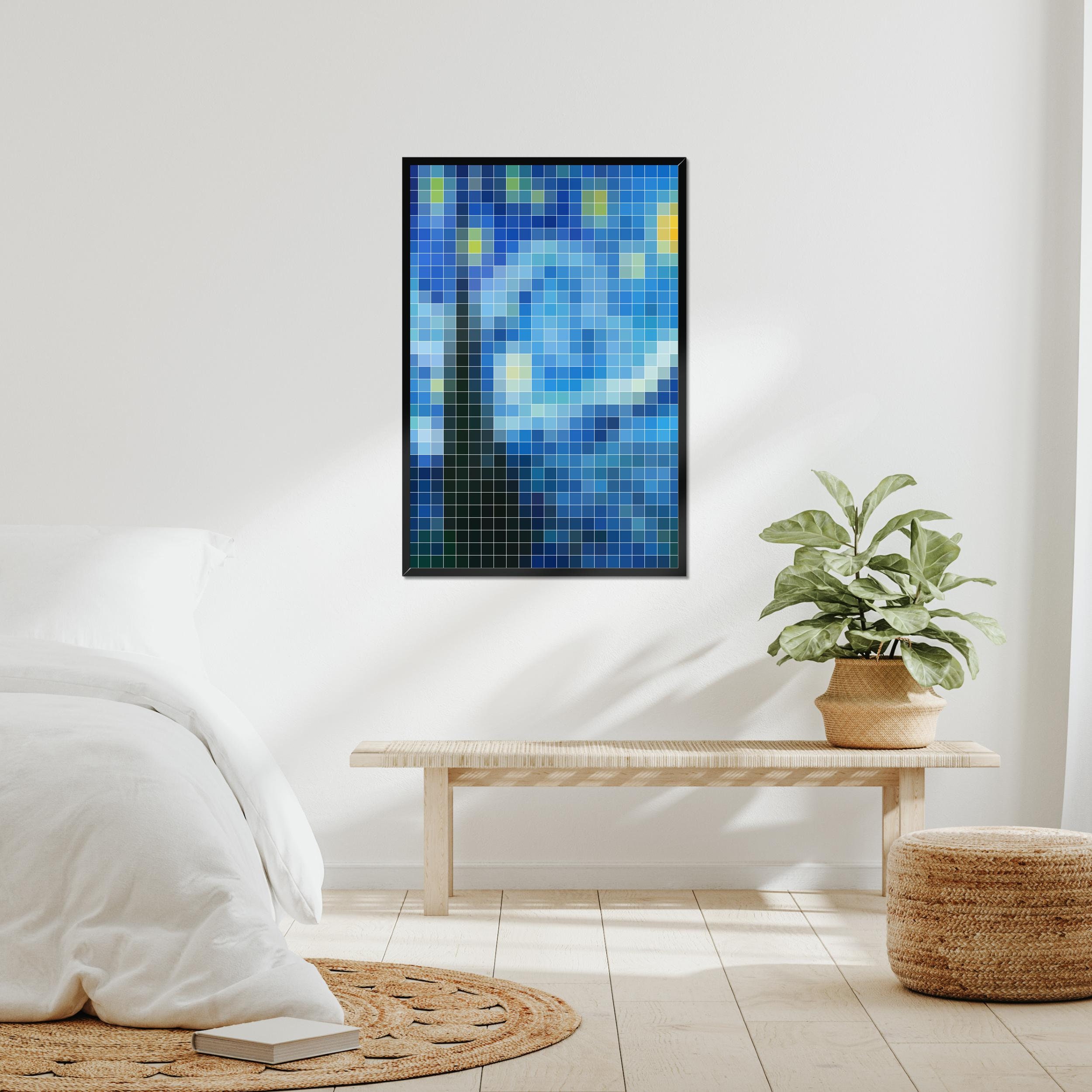 Van Gogh the Starry Night Pixel Art Printable Wall Art 8 Bit - Etsy ...