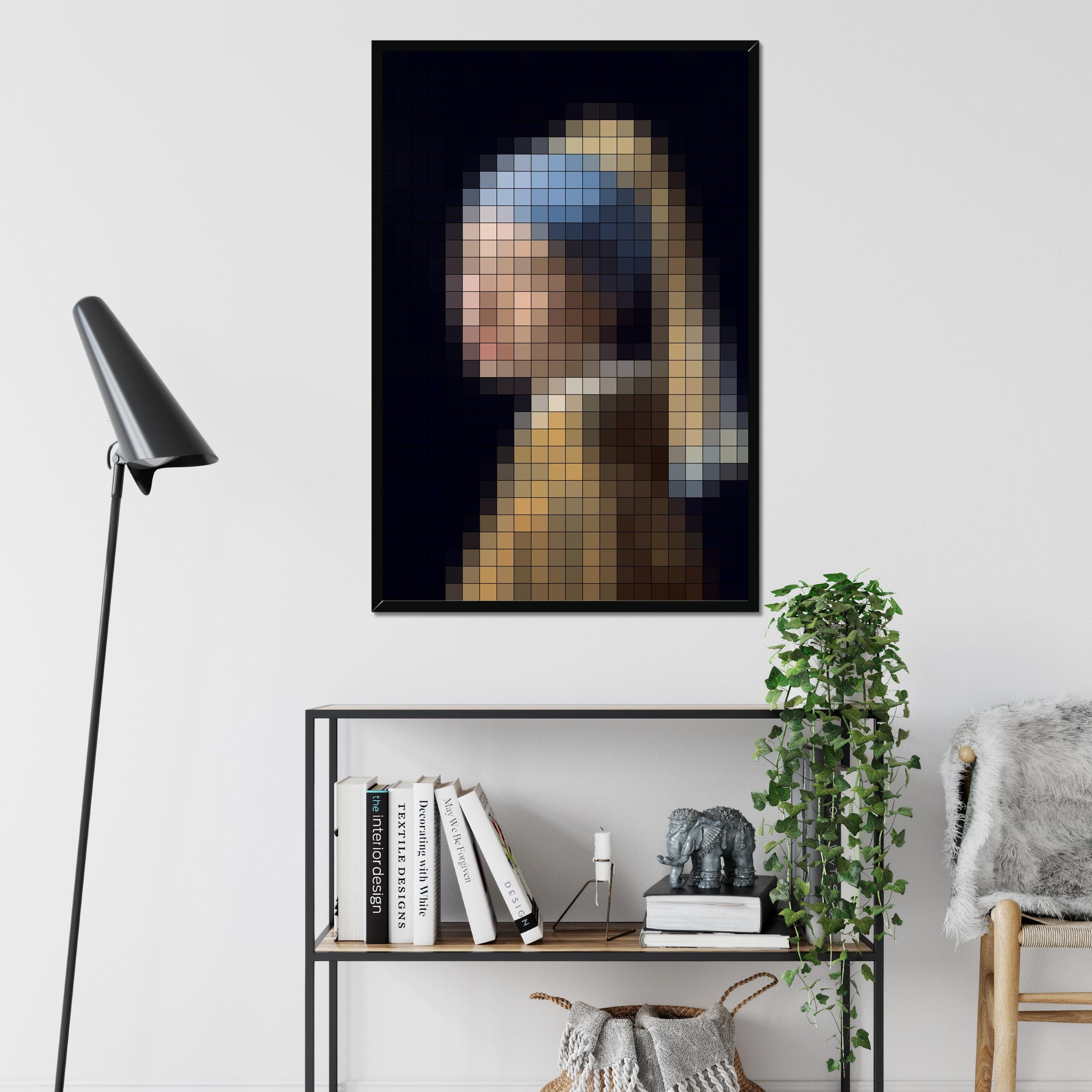 Girl With a Pearl Earring Pixel Art Printable Wall Art 8 Bit - Etsy
