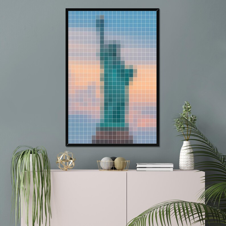 Statue of Liberty Pixel Art, Printable Wall Art, Pixelated New York ...