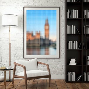 London Big Ben Pixel Art, Printable Wall Art, Pixelated Landscape, 8 ...