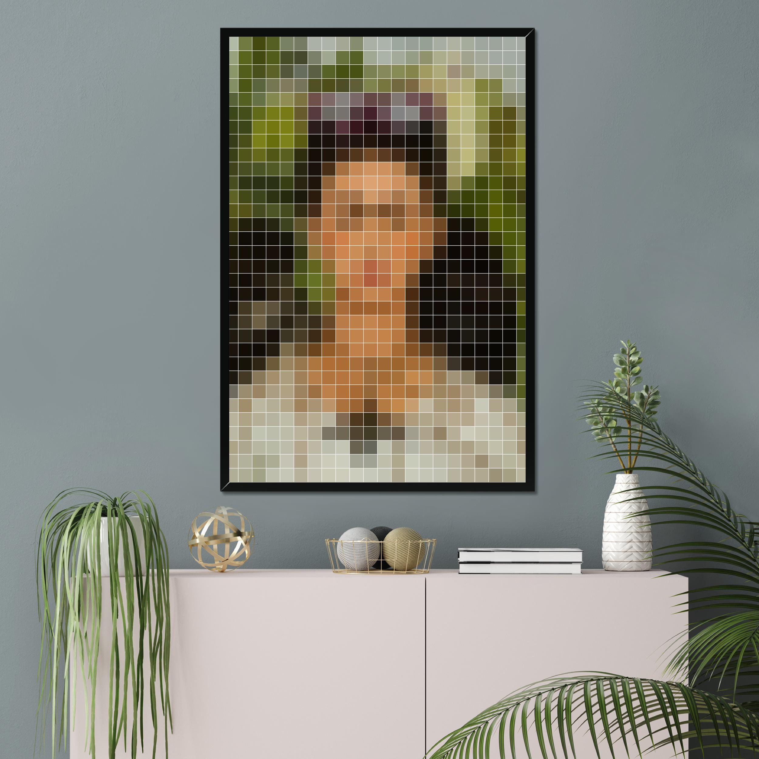 Frida Kahlo Self Portrait Pixel Art, Printable Wall Art, 8 Bit Art ...