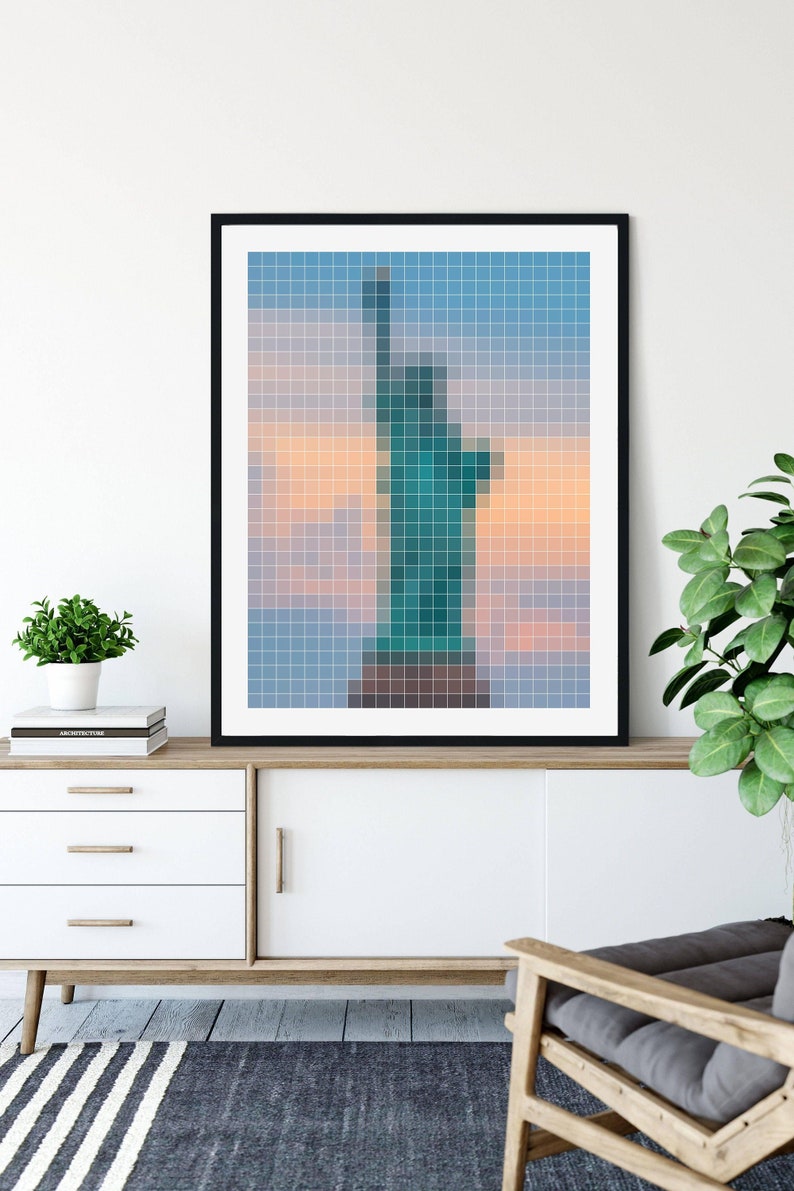 Statue of Liberty Pixel Art, Printable Wall Art, Pixelated New York ...
