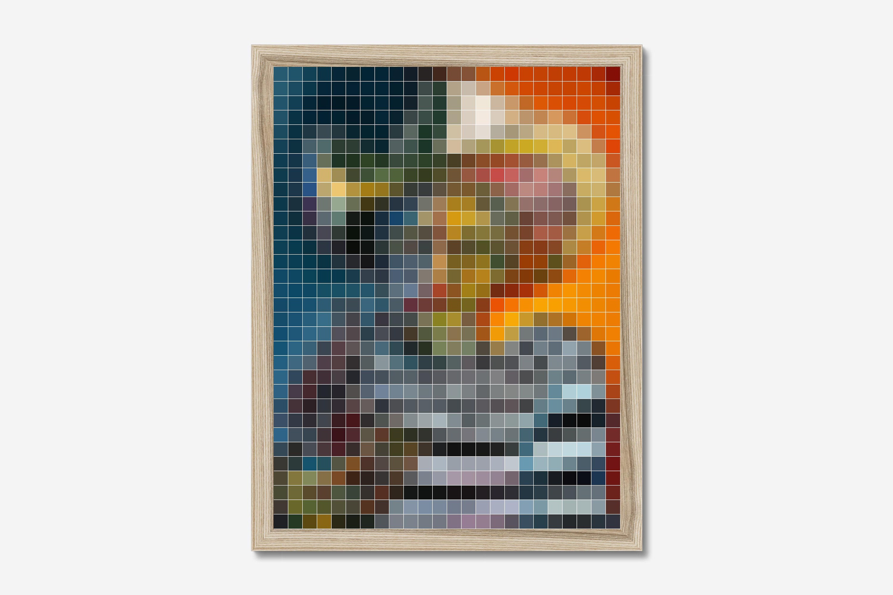 Picasso Abstract Man Face Pixel Art, Printable Wall Art, 8 Bit Art ...