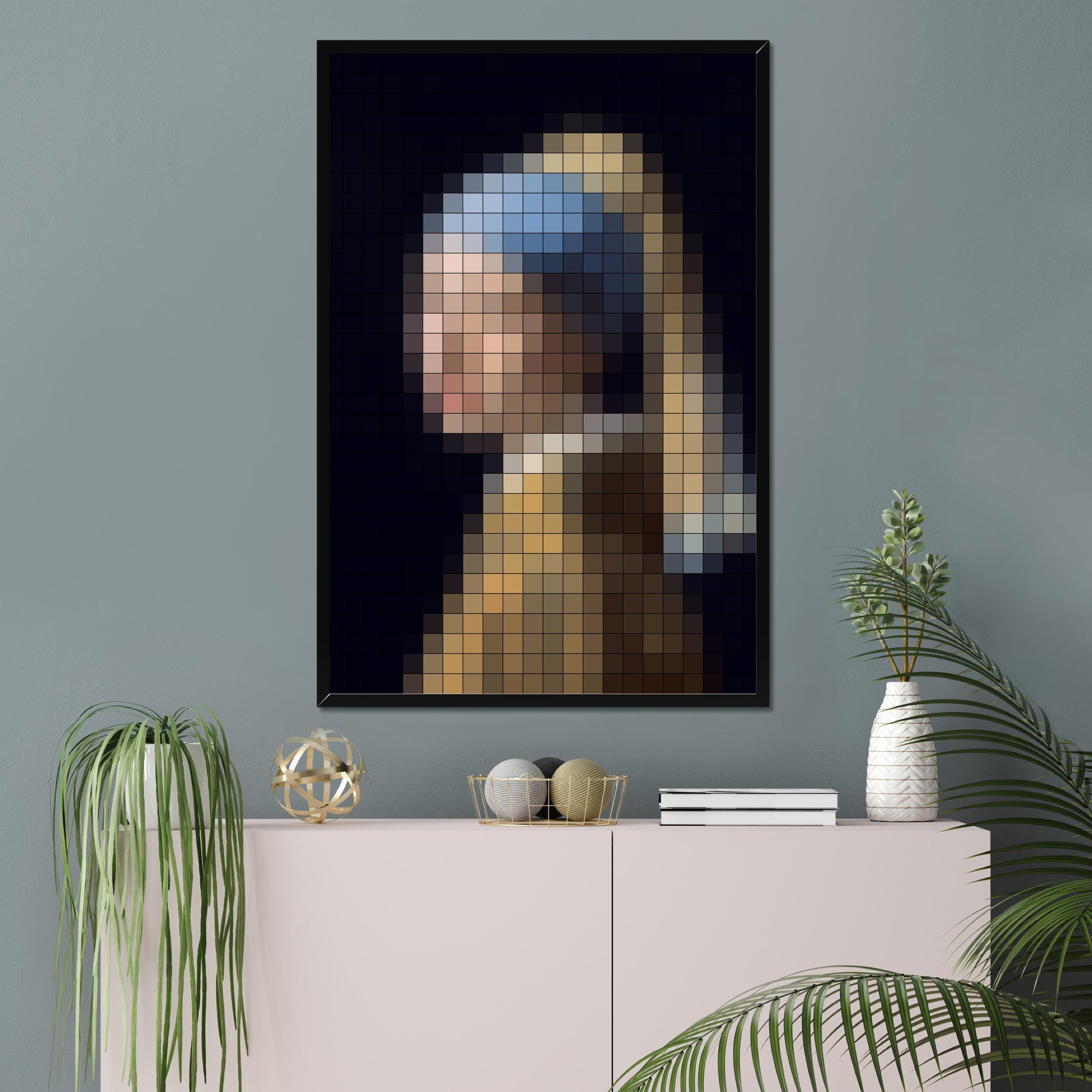 Girl With a Pearl Earring Pixel Art Printable Wall Art 8 Bit - Etsy