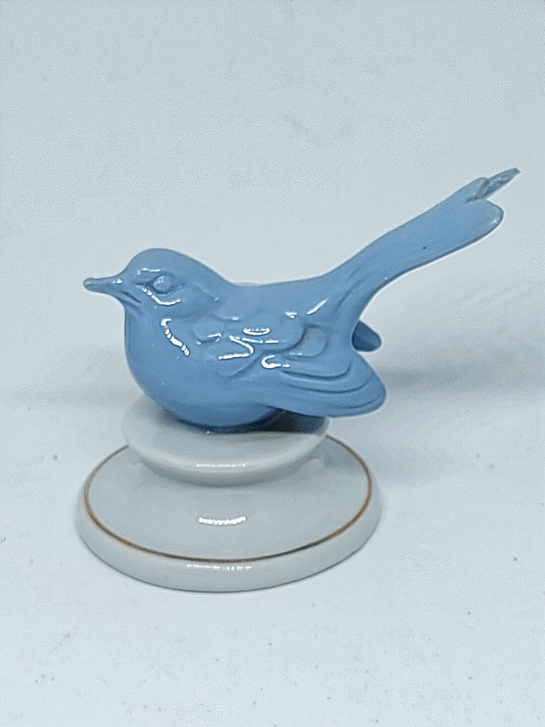 Vintage Capodimonte Porcelain Blue Bird on Pedistal Small Figurine ...