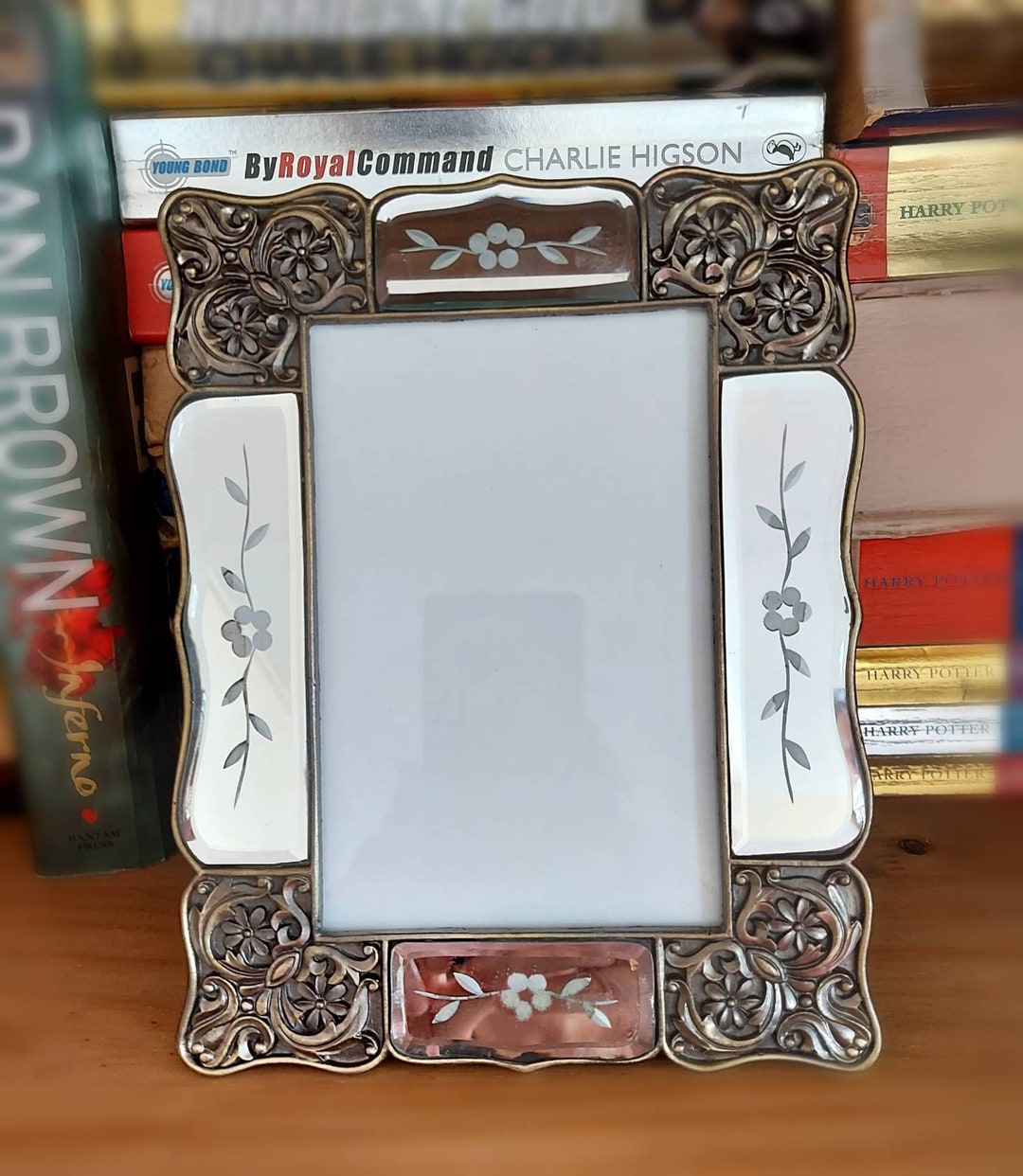 Vintage Venitian Etched Glass Photo Frame With Decorative Probably ...