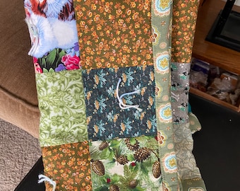 Handmade Quilt Top in Shades of Blues, 36 X 45, Patchwork Lap Quilt ...