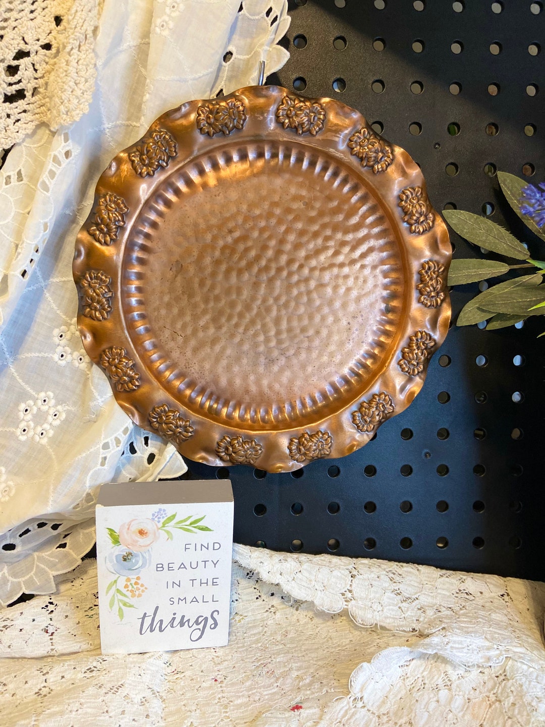 Vintage Gregorian Hand Hammered Copper Plate - Etsy