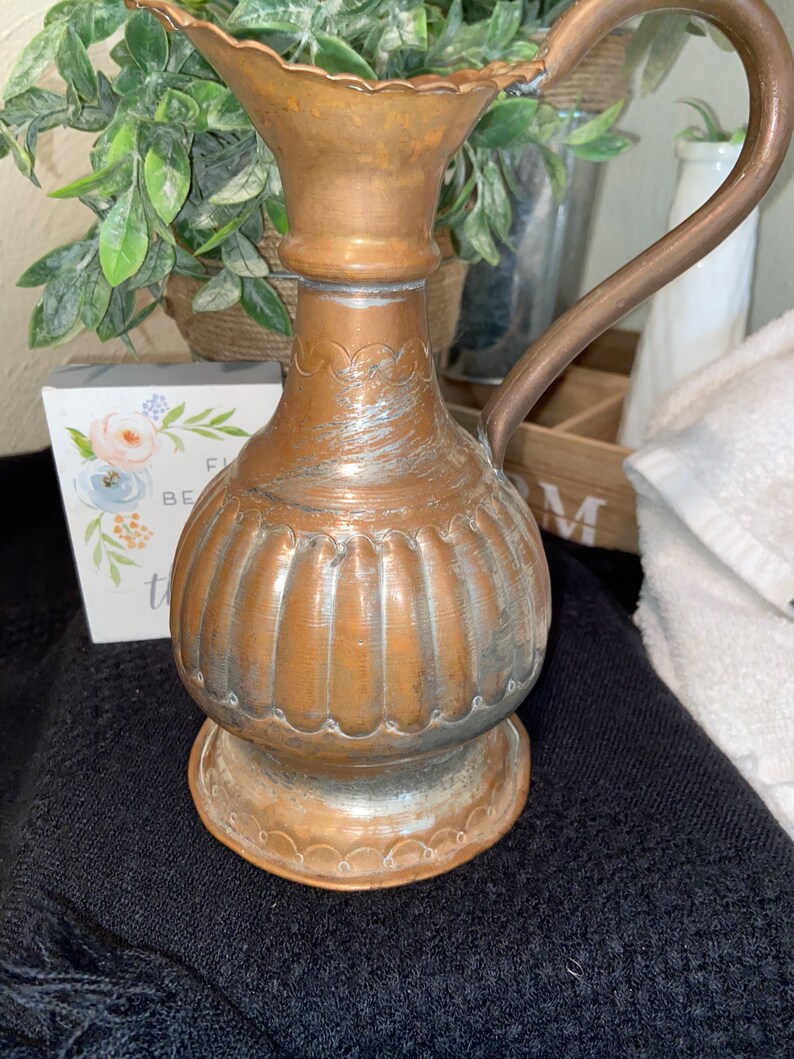 Rare Vintage Egyptian Copper Water Pitcher - Etsy