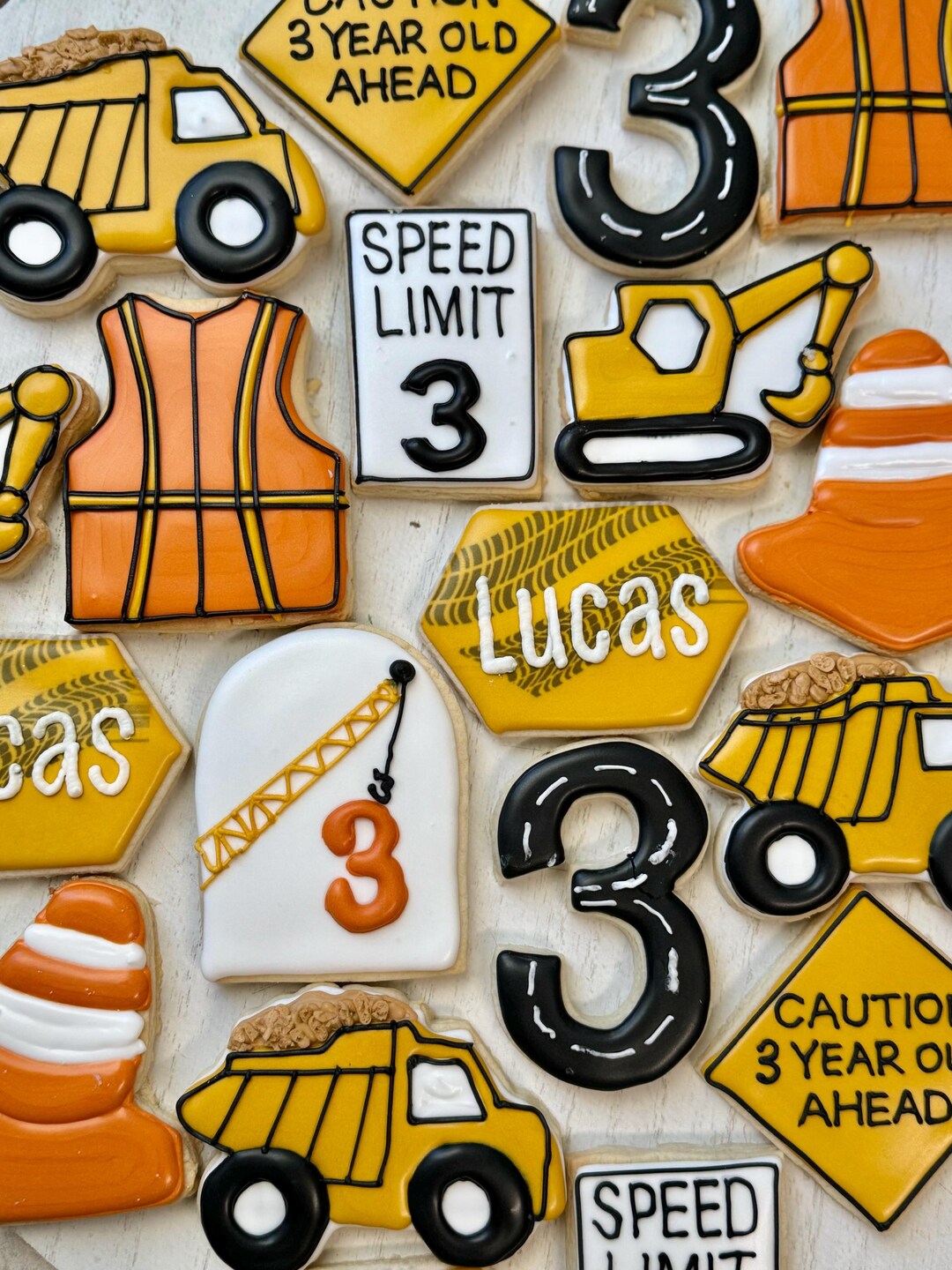 Construction 3rd Birthday Sugar Cookies, Construction Birthday Cookies ...