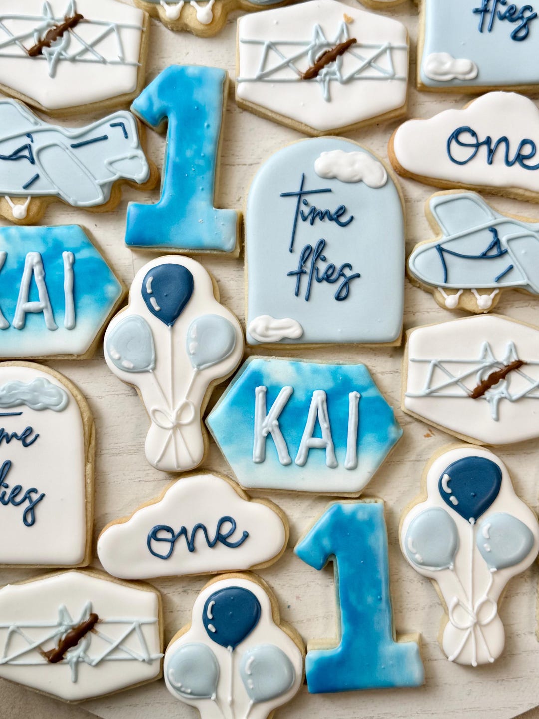 Time Flies First Birthday Sugar Cookies, Time Flies Cookies First ...