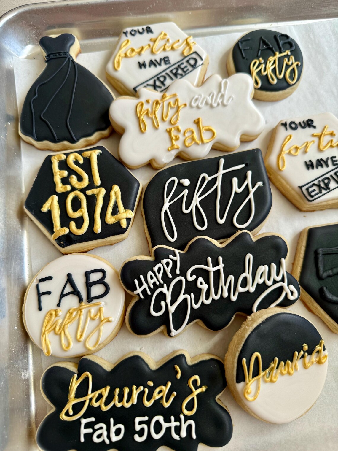 50th Birthday Sugar Cookies, 50th Birthday Favors, Fifty Party Favors ...