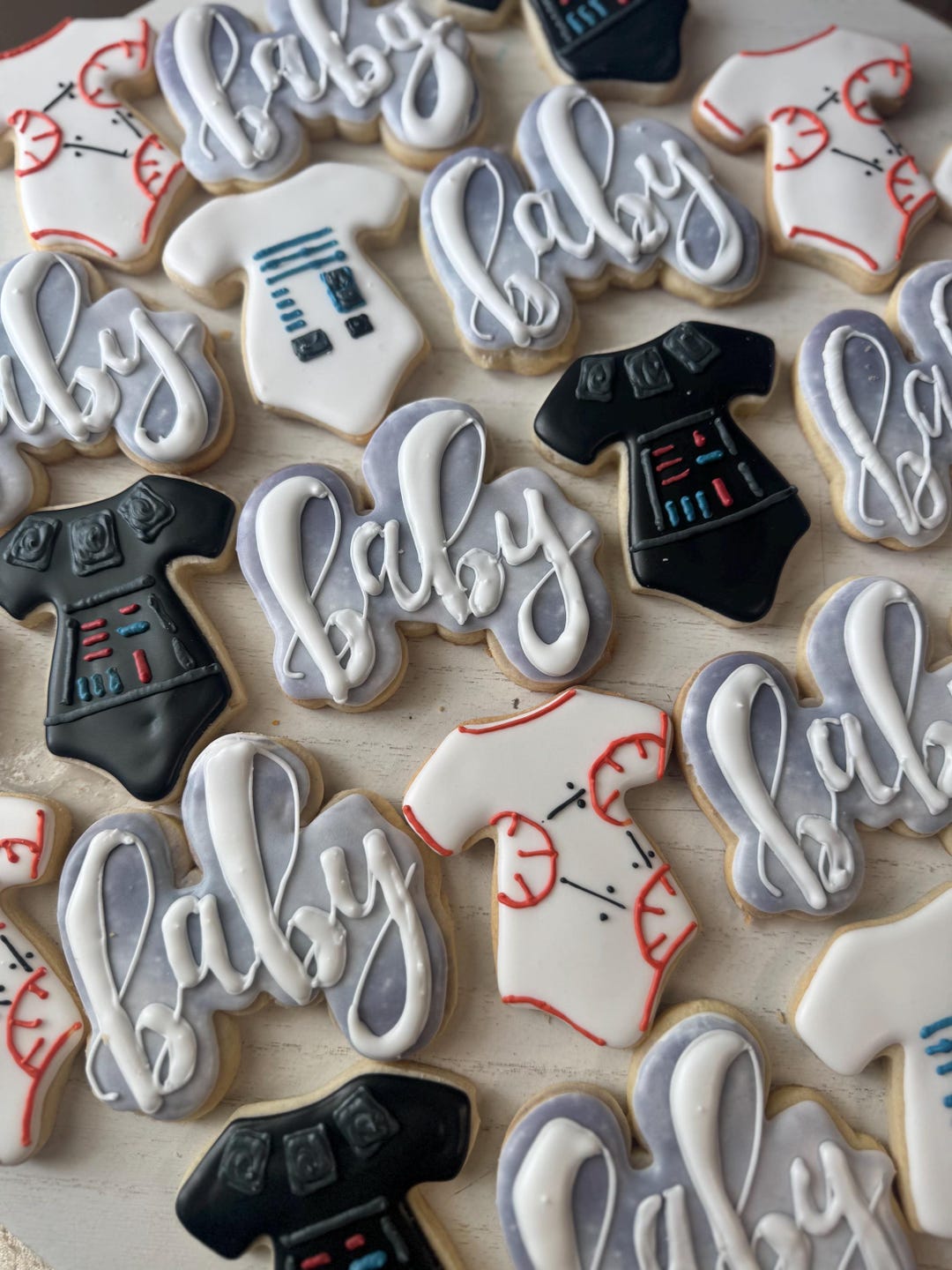 Star Wars Baby Shower Cookies, Star Wars Onesies Cookies, Star Wars ...